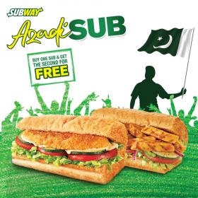 Subway Pakistan Azadi Offer! Buy One Sub & Get The Second For FREE ...