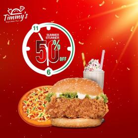 Timmy's Summer Stunner Flat 50% OFF on Entire Menu (Valid 11:00am - 6 ...